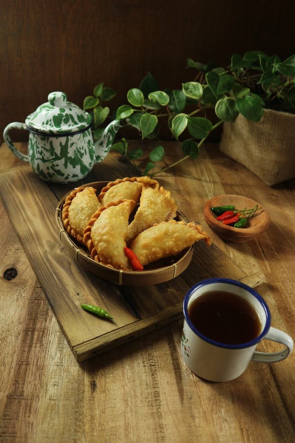 Indonesian Samosa Served on a Bamboo Tray Stock Photo - Image of plant ...