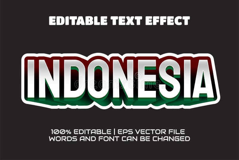 Indonesian Text 3d Editable Text Effec Stock Vector - Illustration of ...