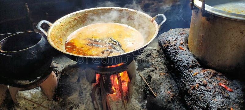 Indonesian Traditional Cooking Kitchen in Village Stock Image - Image ...