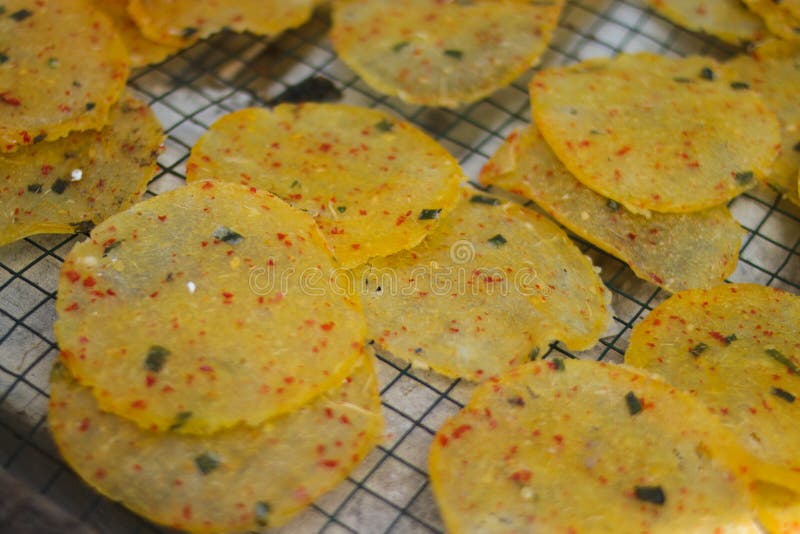 Indonesian Traditional Cracker Called Enye Stock Photo - Image of deep ...