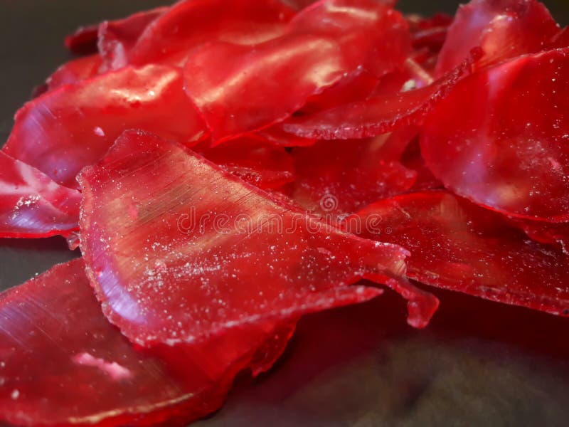 Indonesian Traditional Food, Unfried Red Crackers Stock Image - Image ...