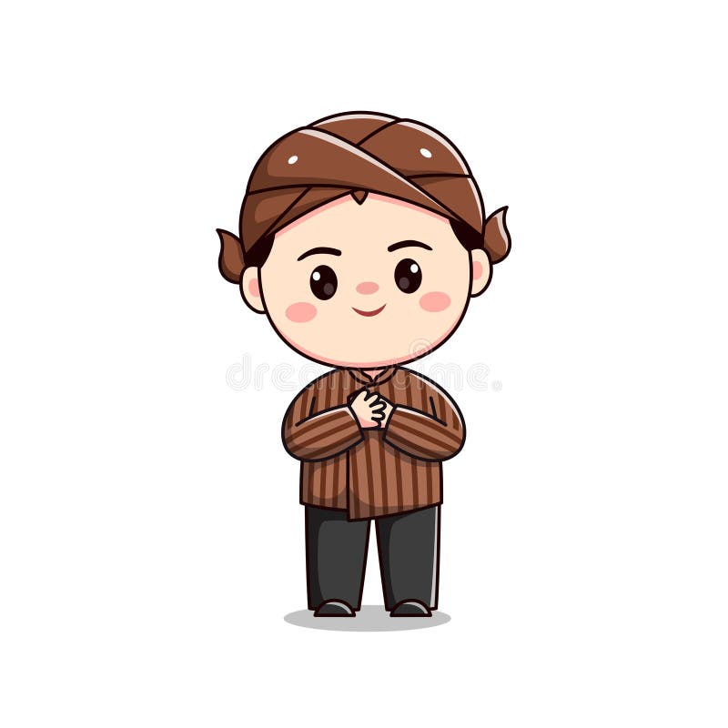 Indonesian Traditional Java Blangkon Boy Costume Stock Vector ...