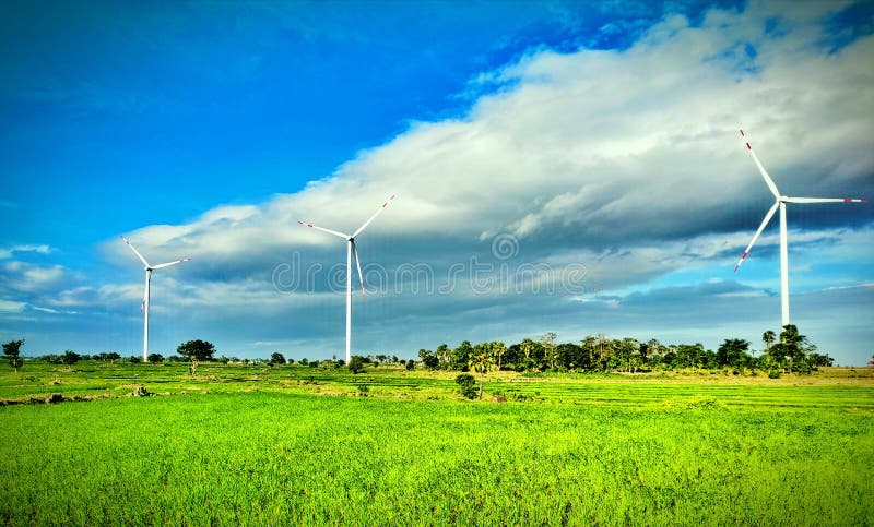 Indonesian Wind Power Plant and Natural Stock Photo - Image of natural ...