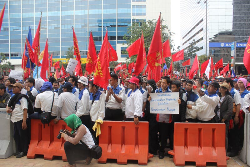 Indonesian Workers Rally in Labor Day Editorial Stock Image - Image of ...