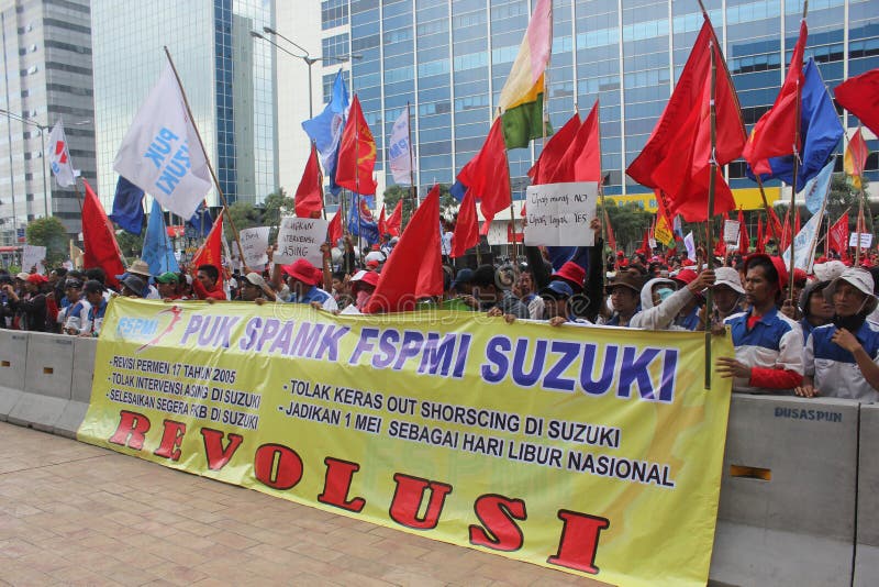 Indonesian Workers Rally in Labor Day Editorial Image - Image of ...
