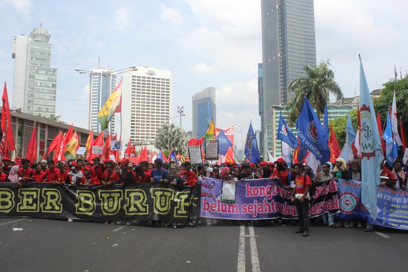 Indonesian Workers Rally in Labor Day Editorial Photo - Image of ...