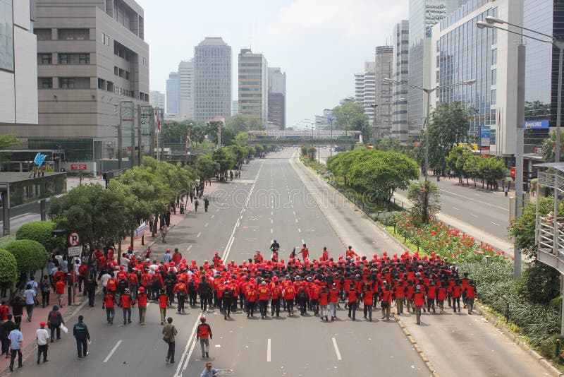 Indonesian Workers Rally in Labor Day Editorial Stock Photo - Image of ...