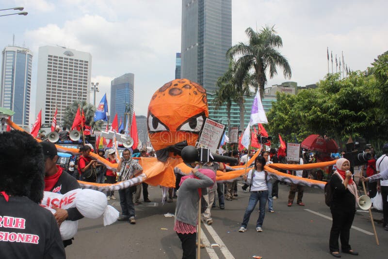 Indonesian Workers Rally in Labor Day Editorial Photo - Image of ...