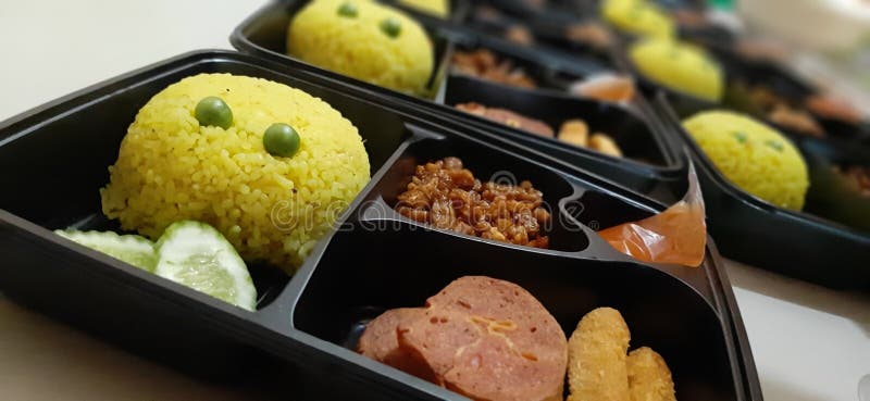 Indonesian Yellow Rice Which is Very Tasty Stock Photo - Image of ...