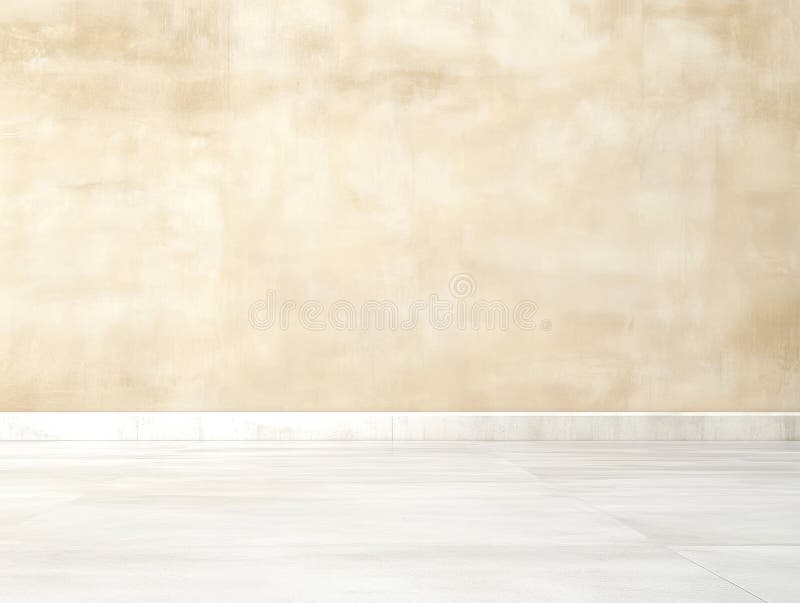 Neutral Beige Wall with White Baseboard in Minimalistic Indoor Space ...