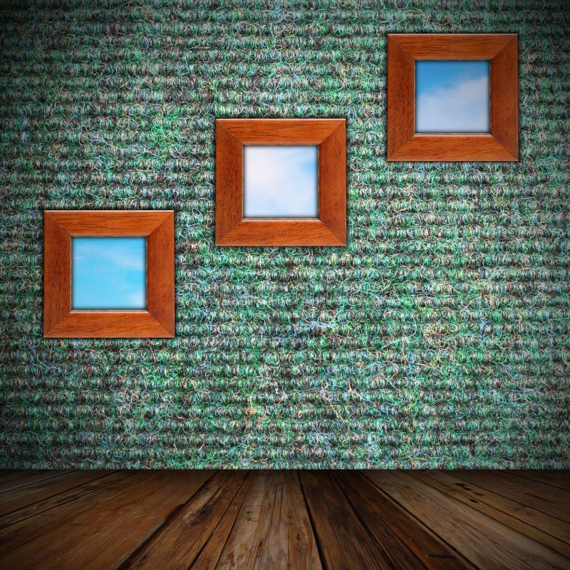 Indoor Backdrop with Frames on Wall Stock Image - Image of decoration ...