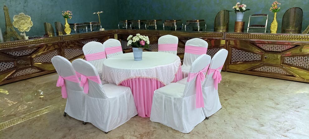 Indoor Banquit Setup for Dinner in Marrige Hall India Stock Image ...