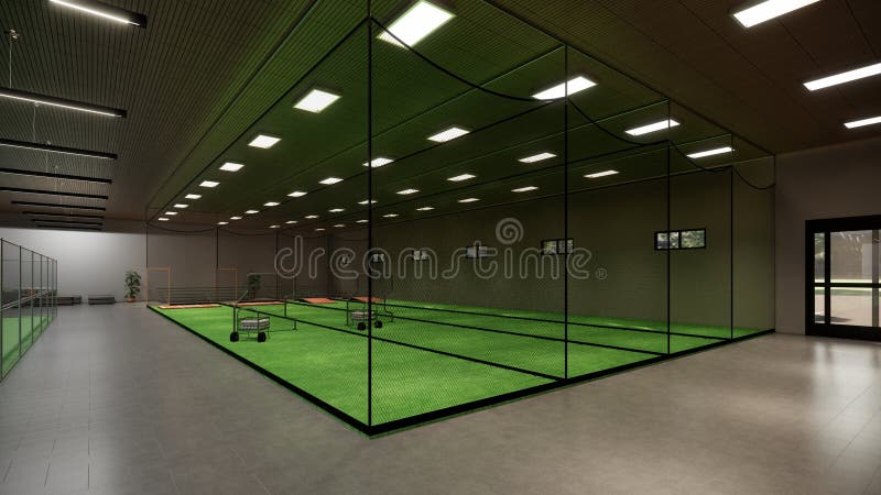 Indoor Baseball and Softball Batting Cages Rendering Stock Illustration ...