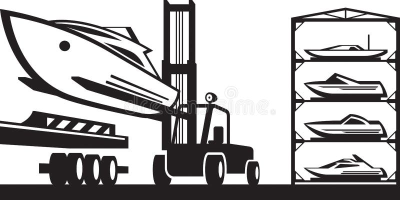 Indoor Boats and Yachts Storage Stock Vector - Illustration of depot ...