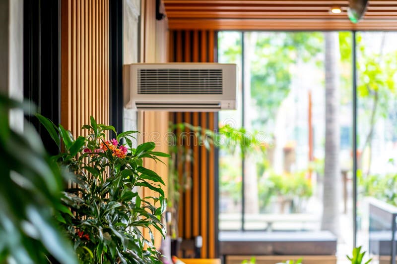 Indoor Cafe with an Air Cooler Providing a Comfortable Atmosphere ...