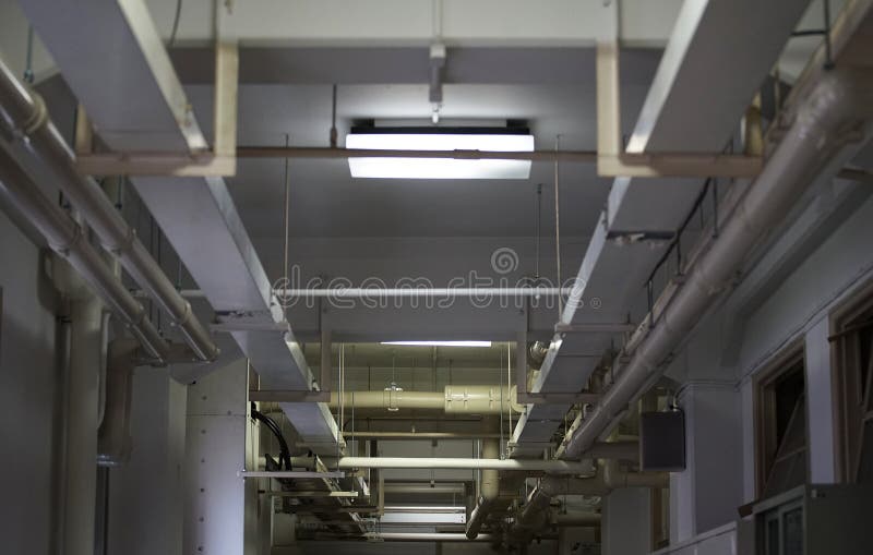 Indoor ceiling stock photo. Image of inside, view, metal - 218487820
