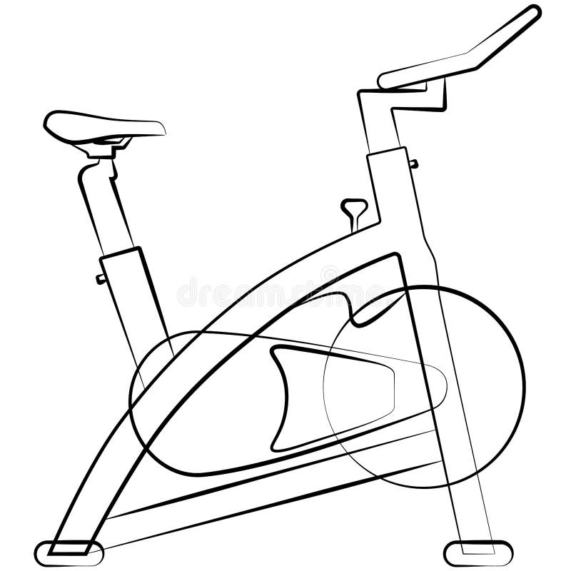 Indoor Cycling, Indoor Bikes, Spin Bikes Sketch Drawing, Contour Lines ...