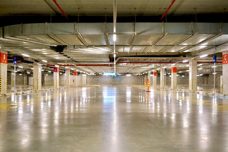 Indoor Empty Basement Car Parking Area Stock Photo - Image of empty ...