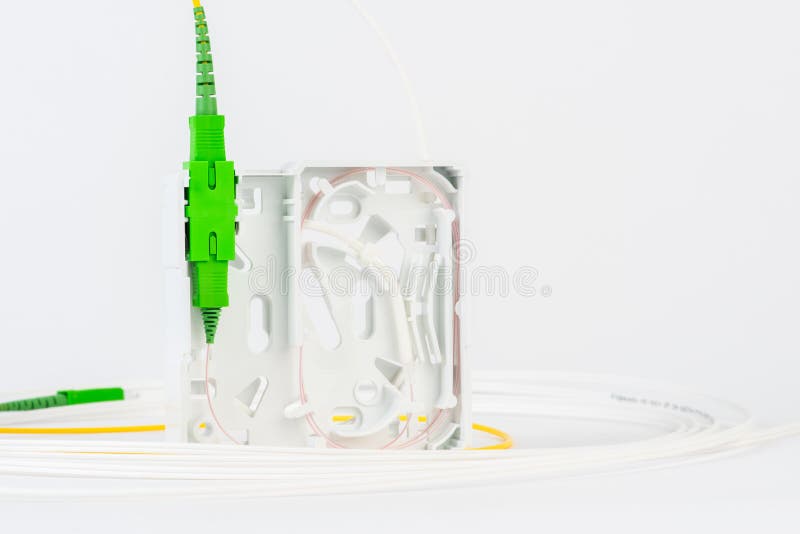 Fiber Optic Wall Subscriber Socket Box with Patch Cord Cables Stock ...