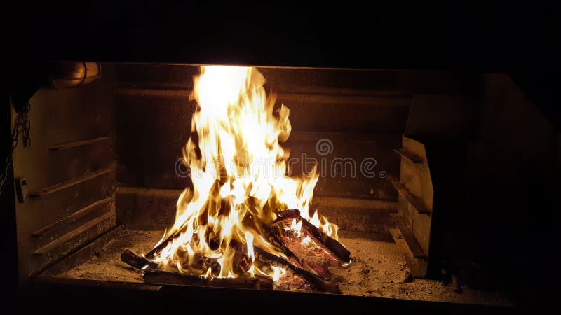 Indoor Fire Broke Out Burning in the Building. Stock Image - Image of ...