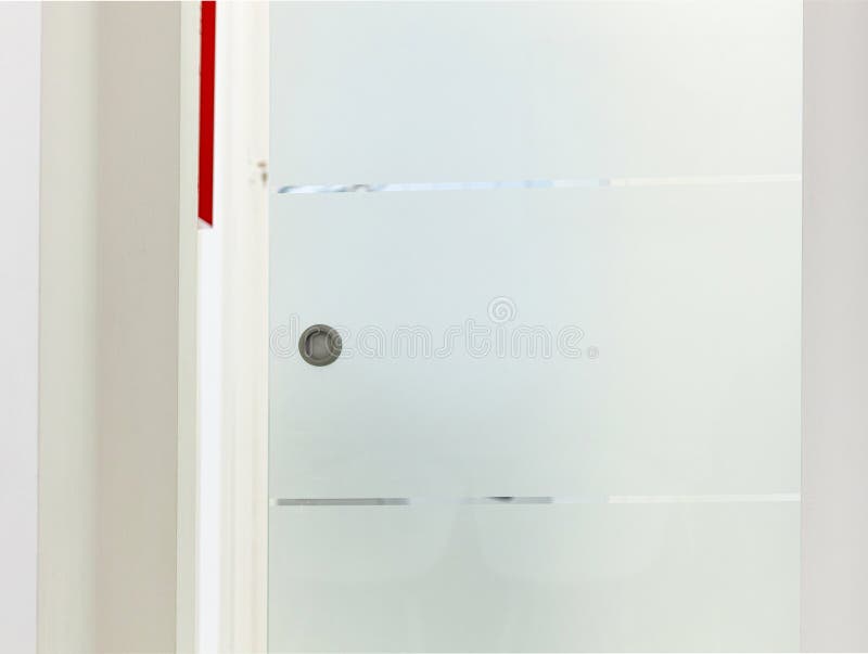 Indoor Frosted Glass Sliding Door Stock Image - Image of elegant ...