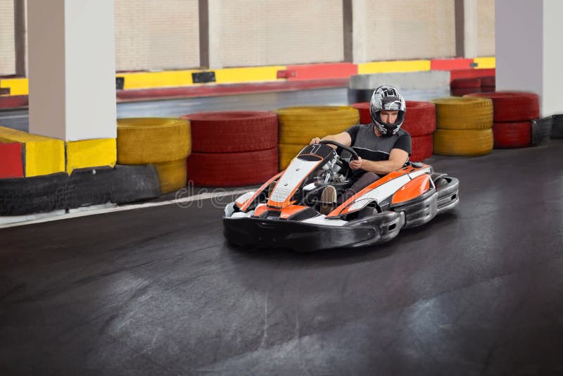 Indoor go kart stock photo. Image of safety, sport, racing - 61043974
