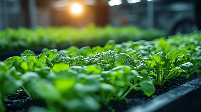 Indoor Greens Growing System, Hydroponic Farm, Plant Production Stock ...