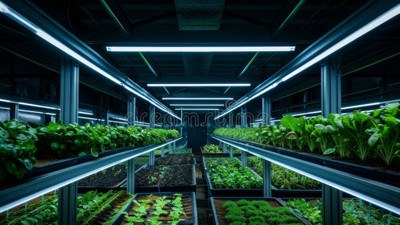 Indoor Hydroponic Farm Leafy Greens Growing Artificial Light Stock Photos - Free & Royalty-Free ...