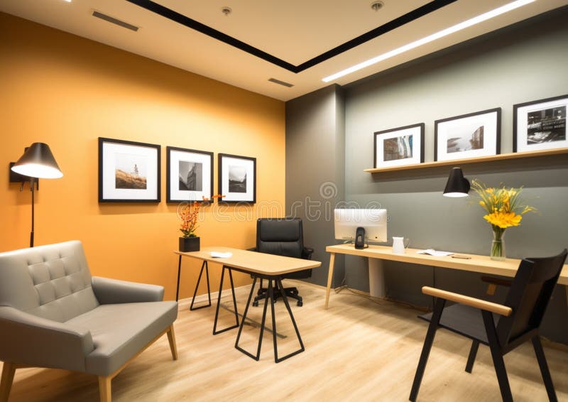 Indoor or Interior Business Office with Generative AI Stock ...