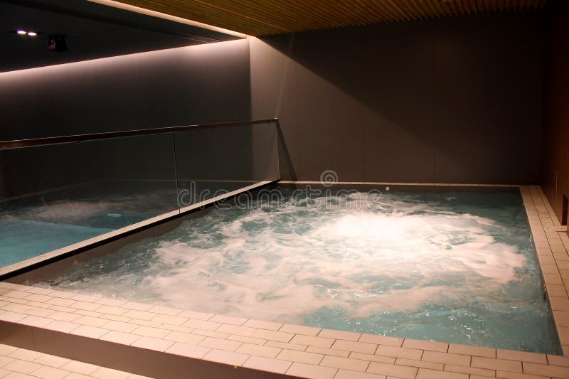 Indoor Jacuzzi Pool with Boiling Water at the Spa Center Stock Image ...