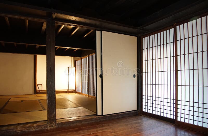 Indoor of the Japanese House Stock Photo - Image of lighted, house ...