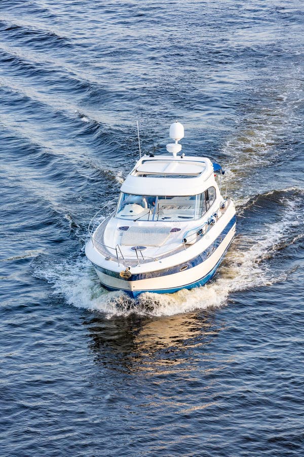Indoor Motor Boat on the River. Rest on the River by Boat. Stock Image ...