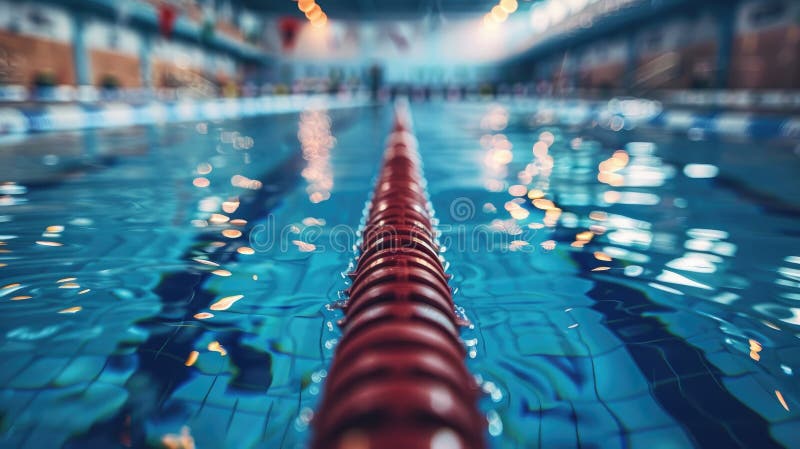 Indoor Olympic-sized Swimming Pool with Lane Lines Stock Illustration ...