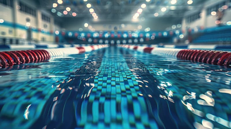 Indoor Olympic-sized Swimming Pool with Lane Lines Stock Illustration ...