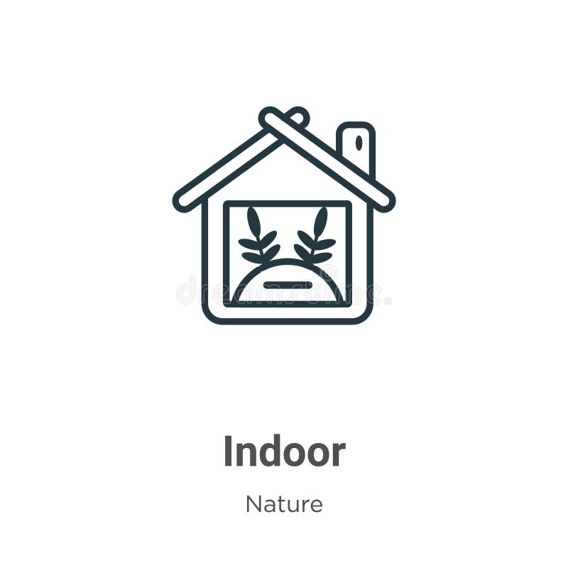 Indoor Outline Vector Icon. Thin Line Black Indoor Icon, Flat Vector ...