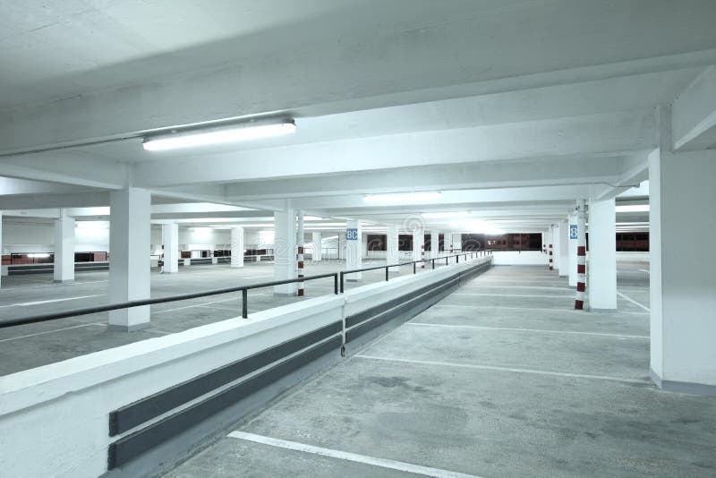 Indoor parking lot stock image. Image of concrete, indoor - 38181671