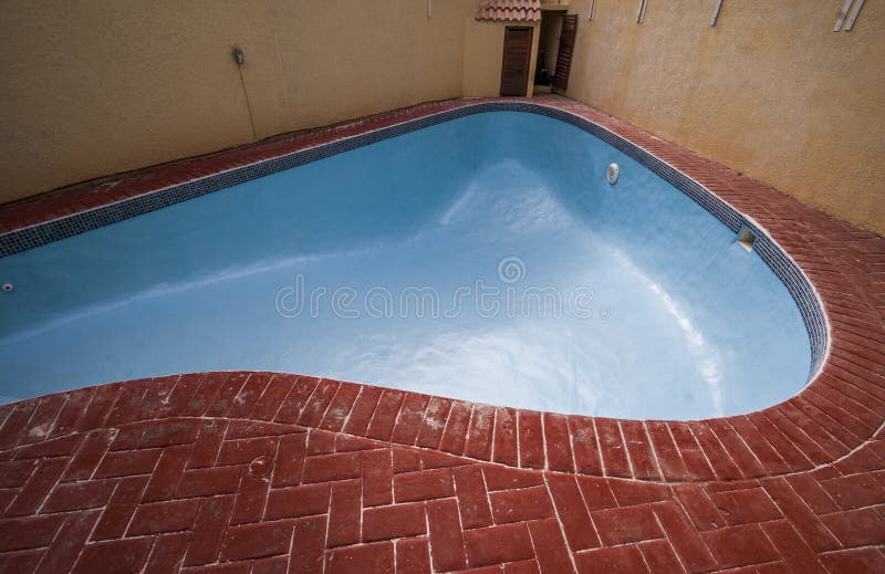 Indoor Pool with Red Stone Terrace Stock Photo - Image of design ...