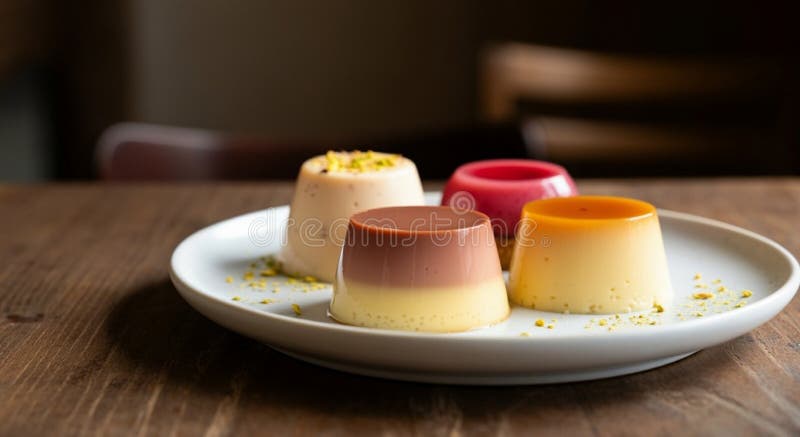 Pudding on a Plate, Delicious Sweet Jelly Dessert Stock Illustration ...