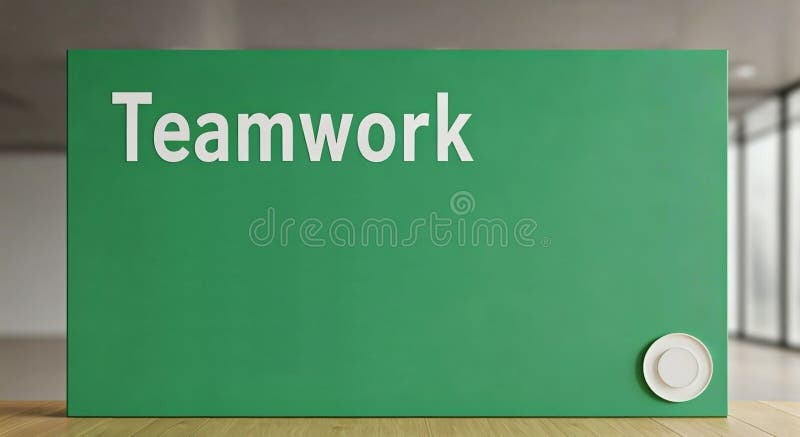 Teamwork Sign and Text on Green Board Stock Illustration - Illustration ...