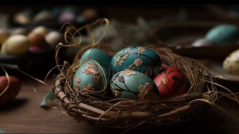 Indoor Photography of Traditionally Painted Easter Eggs Stock ...
