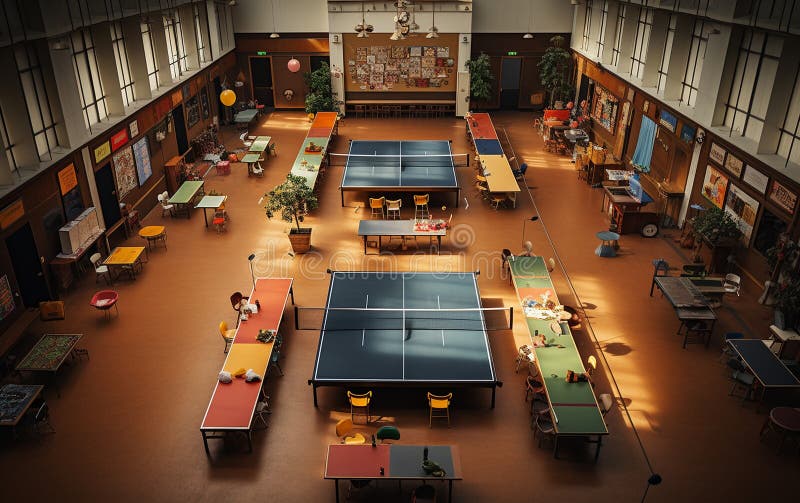 Indoor Ping Pong Club Seen from Above. Generative Ai Stock Image ...