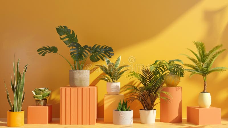 Indoor Plants Arranged on Yellow Background Stock Image - Image of ... Indoor Plants Arranged on Yellow Background Stock Image - Image of ...