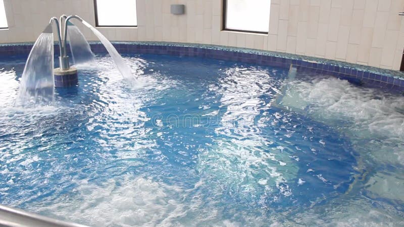 Indoor Pool with Thermal Water Stock Footage - Video of blue, blinking ...