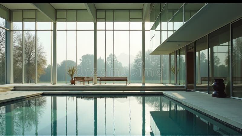 Indoor Pool with a View. stock illustration. Illustration of quot ...