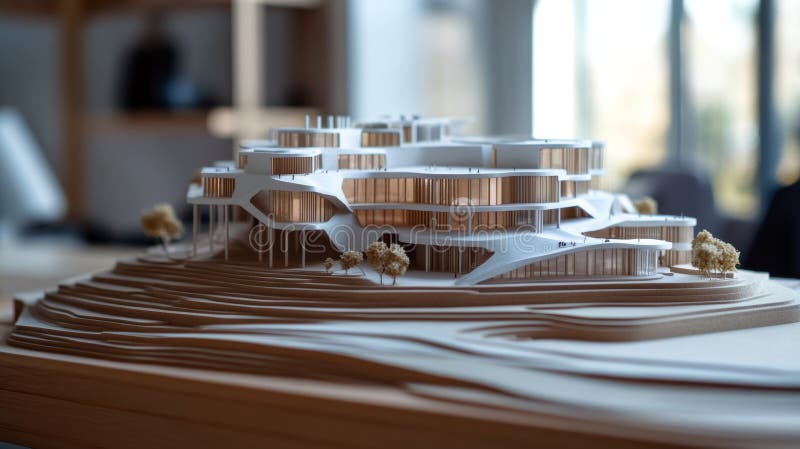 Detailed Architectural Model Showcasing a Modern Residential Complex ...