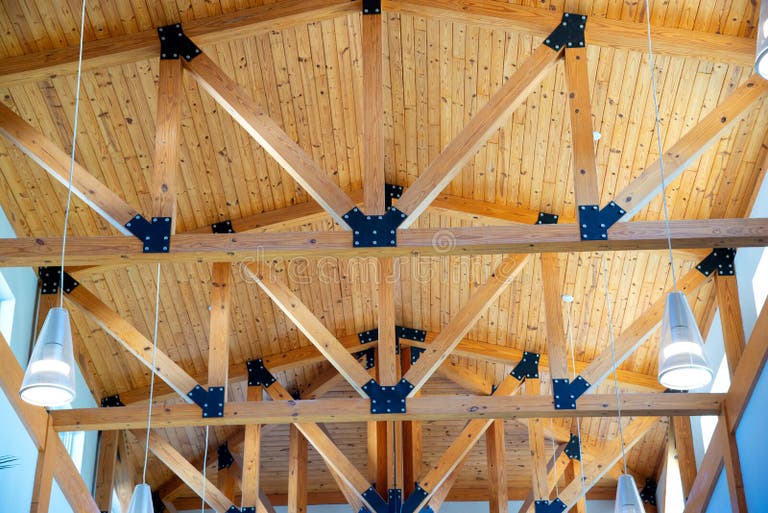 Indoor rafters frame stock image. Image of roof, housing - 208845871