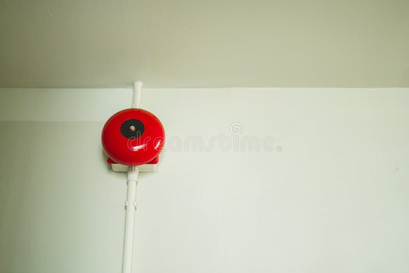 Indoor Red Fire Alarm Bell for Alarm Security System White Wall Mounted ...