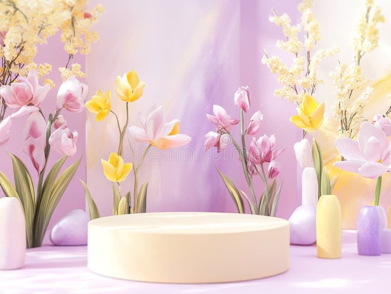 An Indoor Scene Featuring a Round, Cushioned Platform on a Mirrored ...