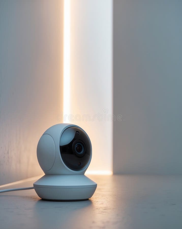 Indoor Security Camera with Ambient Light Effect Stock Image - Image of ...