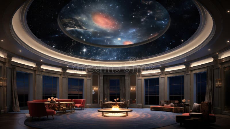 Within an Indoor Setting, a Captivating, Curved Galaxy Gracefully ...
